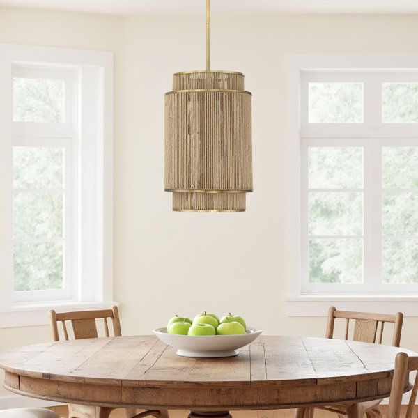 Birch Lane™ Han 6-Light Chandelier in Warm Brass and Rope & Reviews | Birch Lane